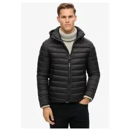 Steppjacke Superdry "HOODED FUJI SPORT PADDED JKT", Herren, Gr. XXXL, schwarz, Web, Obermaterial: 100% Polyester, unifarben, modisch, slim fit, Jacken