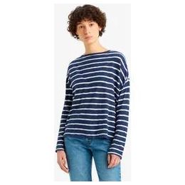 Levi's Langarmshirt LEVI'S "MARGOT LONG SLEEVE BLUE", Damen, Gr. XS (34), blau (saint stripe naval a), Single Jersey, Obermaterial: 100% Baumwolle, casual, Shirts