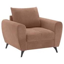 Sessel MR. COUCH "Blackburn II", braun (novaclean avanti 9 ginger), B:96cm H:71cm T:90cm, Novaclean Avanti (100% Polyester), Sessel, Einzelsessel Polstersessel, Passend zu der Garnitur, mit Kaltschaumpolsterung bis 140 kg belastbar