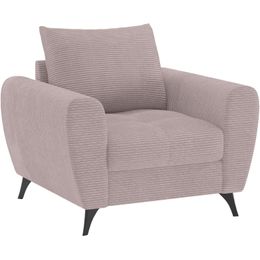 Sessel MR. COUCH, B:96cm H:71cm T:90cm, rosa, Stripes (92% Polyester / 8% Nylon), Wohnzimmer, Sessel, "Blackburn II", Passend zu der Garnitur,