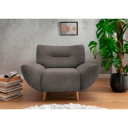 Sessel Inosign, B:111cm H:81cm T:90cm, grau, 100% Polyester, Wohnzimmer, Sessel, "Drago", frei im Raum stellbar