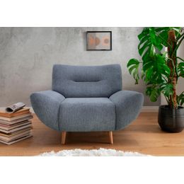 Sessel Inosign, B:111cm H:81cm T:90cm, blau, 100% Polyester, Wohnzimmer, Sessel, "Drago", frei im Raum stellbar