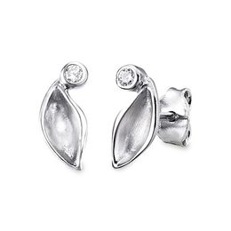Bruno Banani Damen Paar Ohrstecker "Schmuck Geschenk Silber 925 Ohrschmuck Ohrringe Blatt", Silber 925 (Sterlingsilber), silber, Silber 925