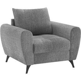 Sessel MR. COUCH, B:96cm H:71cm T:90cm, grau, Dolce (100% Polyester), Wohnzimmer, Sessel, "Blackburn II", Passend zu der Garnitur, wahlweise mit