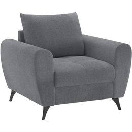 Sessel MR. COUCH, B:96cm H:71cm T:90cm, grau, Novaclean Avanti (100% Polyester), Wohnzimmer, Sessel, "Blackburn II", Passend zu der Garnitur, mit