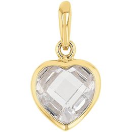 Amor Damen Herzanh&auml;nger "2039177", Gelbgold 375, 0,8 g, gold, Gelbgold 375, Schmuckanh&auml;nger, mit Zirkonia (synth.)