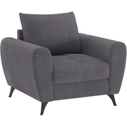 Sessel MR. COUCH, B:96cm H:71cm T:90cm, grau, Stripes (92% Polyester / 8% Nylon), Wohnzimmer, Sessel, "Blackburn II", Passend zu der Garnitur,