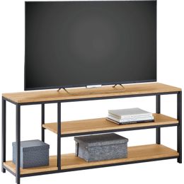NIEHOFF SITZMÖBEL Raumteiler, B:135cm H:58cm T:36cm, braun, NIEHOFF SITZMÖBEL, Massivholz, Wohnzimmer, Regale, Regalsystem, auch als Raumteiler nutzbar, Balkeneeiche