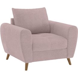 Sessel MR. COUCH, B:96cm H:71cm T:90cm, rosa, Stripes (92% Polyester / 8% Nylon), Wohnzimmer, Sessel, "Blackburn II", Passend zu der Garnitur,