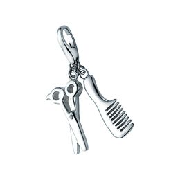 Damen Charm-Einh&auml;nger "Anh&auml;nger Kamm und Schere, Silber 925", silber, Giorgio Martello MILANO, Silber 925 (Sterlingsilber), Charms