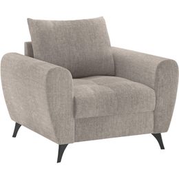 Sessel MR. COUCH, B:96cm H:71cm T:90cm, grau, Dolce (100% Polyester), Wohnzimmer, Sessel, "Blackburn II", Passend zu der Garnitur, wahlweise mit