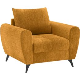 Sessel MR. COUCH, B:96cm H:71cm T:90cm, orange, Dolce (100% Polyester), Wohnzimmer, Sessel, "Blackburn II", Passend zu der Garnitur, wahlweise mit