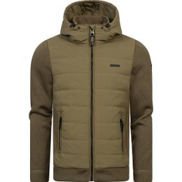 Steppjacke Ragwear "Doryan", Herren, Gr. S (48), gelb (gelbgrün), Obermaterial 1: 98% Nylon, 2% Elasthan, Obermaterial 2: 100% Polyester, Innenfutter: 100% Polyester, Wattierung: 100% Polyester, casual, gerade hüftbedeckend, hoch geschlossener Ausschnitt, Langarm Ärmel ohne Ärmelschlitz extrabreites Bündchen krempelbar, Jacken, Coole Herren Outdoorjacke mit Kapuze