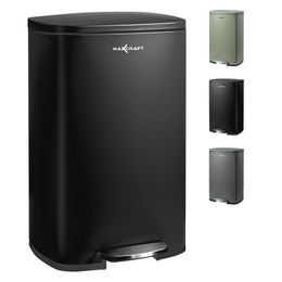 MAXCRAFT M&uuml;lleimer / Treteimer mit Soft Close Deckel - 50 Liter in Schwarz