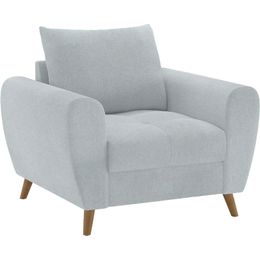 Sessel MR. COUCH, B:96cm H:71cm T:90cm, grau, Novaclean Avanti (100% Polyester), Wohnzimmer, Sessel, "Blackburn II", Passend zu der Garnitur, mit
