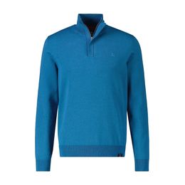 Lerros Herren Strickpullover "Lerros Troyer in Twist-Strick", blau, Gr. S, 100% Baumwolle, Pullover