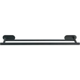 Turbo-Loc® Edelstahl Badetuchstange Duo Orea Black Matt, Handtuchstange, Befestigen ohne bohren, Schwarz, Edelstahl rostfrei schwarz - schwarz - Wenko