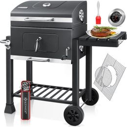 Kesser - Grill Grillwagen xxl Holzkohlegrill mit Deckel Rädern Edelstahl-Griff Grillrost und Thermometer Holzkohle kohlegrill Wagen groß Kohle bbq