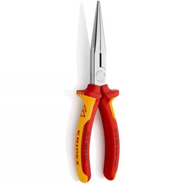 Knipex VDE-Flachrundzange mit Schneide verchromt 200 mm