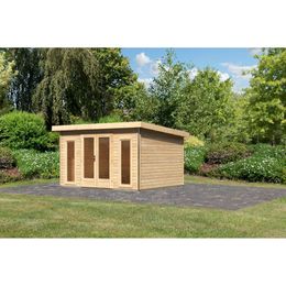 Karibu Premium-Gartenhaus 'Borsuma 2' natur 406 x 331,5 x 229,5 cm