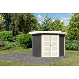 Karibu Gartenhaus 'Seifersdorf 3' terragrau 242 x 218 x 238 cm