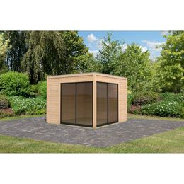 Karibu Gartenhaus 'Kubus 3' naturbelassen 308 x 242 x 308 cm