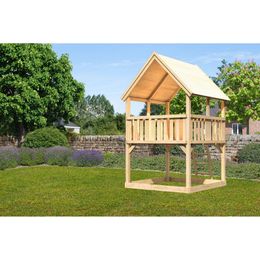 Karibu Spielturm 'Luis' mit Satteldach naturbelassen 200 x 200 x 345 cm