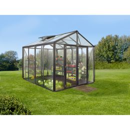 Vitavia Gewächshaus 'Zeus Comfort 8100' 266,2 x 324,2 cm mit 3 mm Sicherheitsglas/10 mm Hohlkammerplatten schwarz