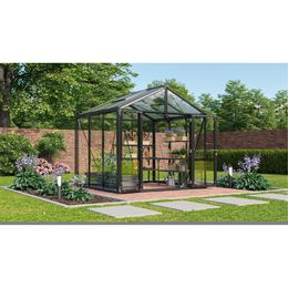 Vitavia Gewächshaus 'Zeus Comfort 6200 ' 266 x 250 cm mit 3 mm Sicherheitsglas/10 mm Hohlkammerplatten schwarz
