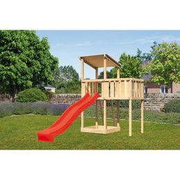 Karibu Spielturm 'Anna' naturbelassene nordische Fichte 107 x 270 x 107 cm