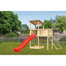 Karibu Spielturm 'Anna' naturbelassene nordische Fichte 107 x 270 x 107 cm