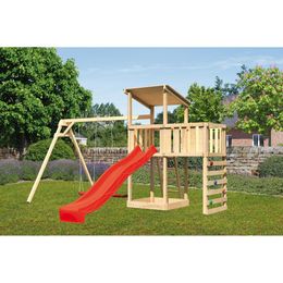 Karibu Spielturm 'Anna' naturbelassene nordische Fichte 107 x 270 x 107 cm