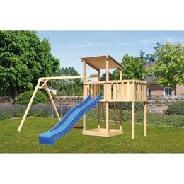 Karibu Spielturm 'Anna' naturbelassene nordische Fichte 107 x 270 x 107 cm