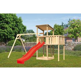 Karibu Spielturm 'Anna' naturbelassene nordische Fichte 107 x 270 x 107 cm