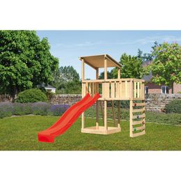 Karibu Spielturm 'Anna' naturbelassene nordische Fichte 107 x 270 x 107 cm