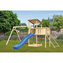 Karibu Spielturm 'Anna' naturbelassene nordische Fichte 107 x 270 x 107 cm