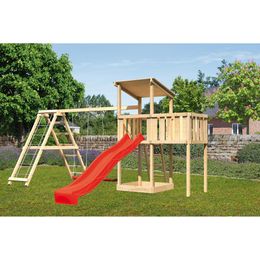 Karibu Spielturm 'Anna' naturbelassene nordische Fichte 107 x 270 x 107 cm