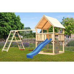 Karibu Spielturm 'Luis' naturbelassene nordische Fichte 200 x 345 x 200 cm