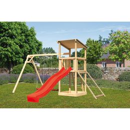 Karibu Spielturm 'Anna' naturbelassene nordische Fichte 107 x 270 x 107 cm