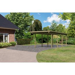 Karibu Einzelcarport 'Eco 2' 304 x 676 cm Kiefer KDI PVC-Dach