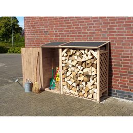 Promadino Kaminholzregal 'Speyer' naturfarben 192 x 148 x 69 cm