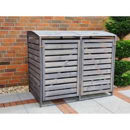 Promadino Mülltonnenbox 'Vario III' grau 148 x 92 x 122 cm