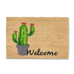 Astra Kokosmatte 'Kaktus Welcome D.25' mehrfarbig 40 x 60 cm
