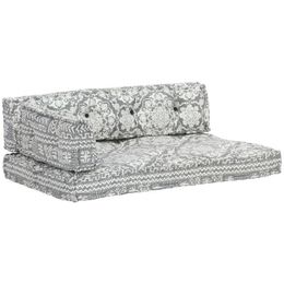 vidaXL - Palettensofa-Auflage Hellgrau Stoff Patchwork