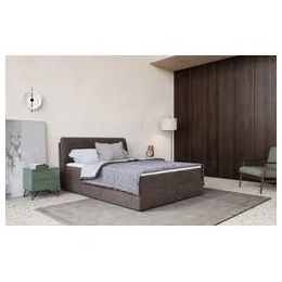 Boxbett COTTA "Cooper", braun (mud), B:125cm L:213cm, 100% POLYESTER (PES), Komplettbetten, inkl. Topper, Bettkasten und verstellbarem Kopfteil