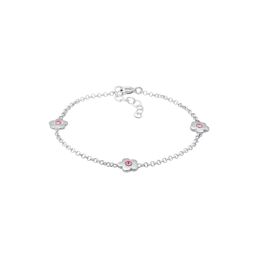 Elli Armband 'Blume' M&auml;dchen Gr&ouml;&szlig;e 14 pink / silber