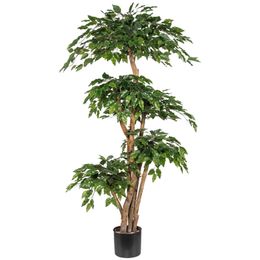 Kunstpflanze Creativ green "Ficus Benjamini", grün, B:110cm H:170cm, Kunststoff, Kunstpflanzen