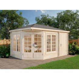 Alpholz - 5-Eck Gartenhaus Modell Josephine-40 aus Holz, Gerätehaus mit 40 mm Wandstärke, Garten Holzhaus inkl. Montagematerial, Geräteschuppen 442 x