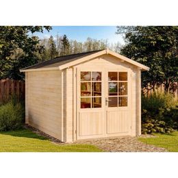 Alpholz - Gartenhaus Bremen-28 c aus Massiv-holz, Gerätehaus mit 28 mm Wandstärke, Garten Holzhaus inklusive Montagematerial, Geräteschuppen Größe: