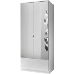 Kleiderschrank 2-türig Spiegel - L91 cm